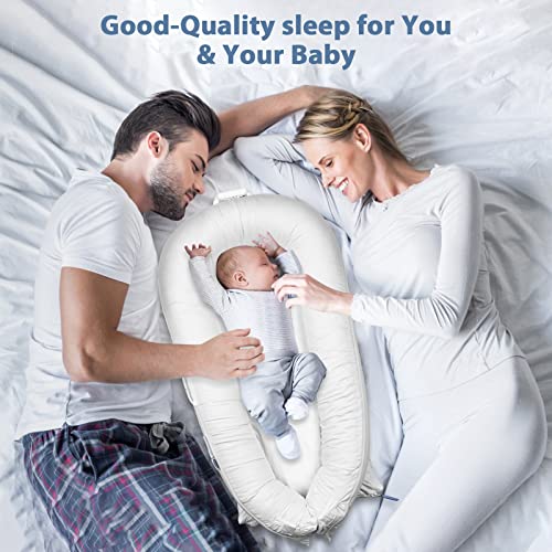 MEXXI Baby Lounger Cover | Fits Dockatot Deluxe + | Premium Quality | Baby Nest Replacement Cover | Hypoallergenic | (Cover Only) (Satin White)