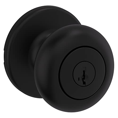 Kwikset 94002-950 Cove Door Knob, Entry, Matte Black