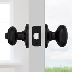 Kwikset 94002-950 Cove Door Knob, Entry, Matte Black