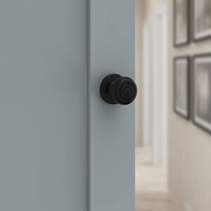 Kwikset 94002-950 Cove Door Knob, Entry, Matte Black