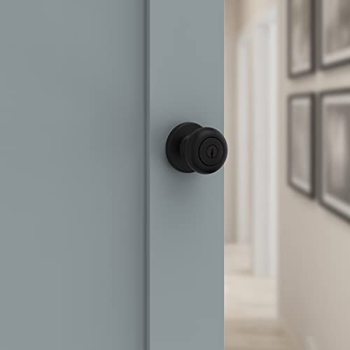 Kwikset 94002-950 Cove Door Knob, Entry, Matte Black