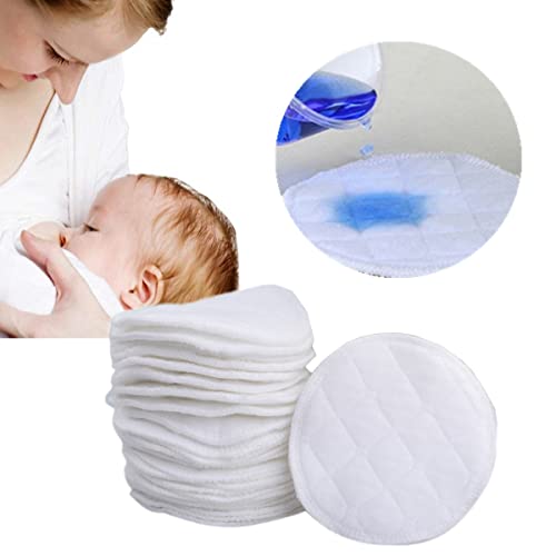 Reusable Breast Pads for Breastfeeding 12 Pack Organic Washable Nipple Pads Nursing Pads Cotton Highly Absorbent Postpartum Essentials（ 3.74 * 3.74inch/9.5 * 9.5cm）