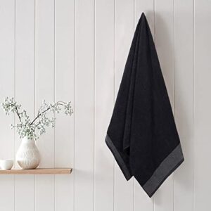 BELIZZI HOME Ultra Soft 2 Pack Oversized Bath Towel Set 28x55 inches, 100% Cotton Large Bath Towels, Ultra Absorbant Compact Quickdry & Lightweight Towel, Ideal for Gym Travel Camp Pool - Black