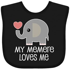 inktastic memere grandma loves me baby bib black 2cf26