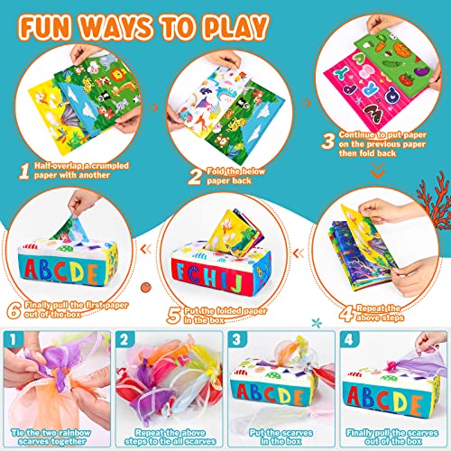 Yunaking Baby Toys 6 to 12 Months Magic Baby Tissue Box Montessori Toys for 1 Year Old Infant Toys 12-18 Months Sensory Toys for 5 6 9 12 18 Months Newborns Birthday Gift