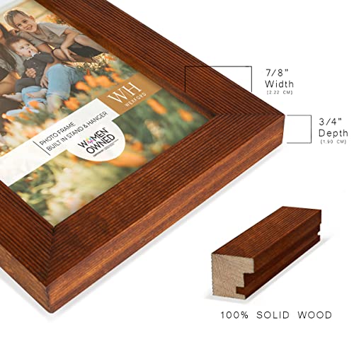 Renditions Gallery 3.5x5 inch Picture Frame Set of 2 High-end Modern Style, Made of Solid Wood and High Definition Glass Ready for Wall and Tabletop Photo Display, Walnut Frame