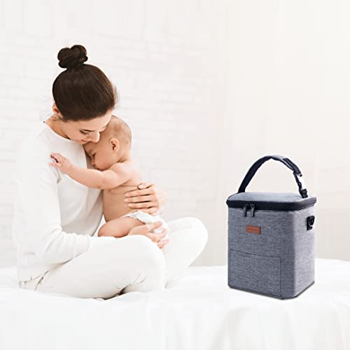 Madrease Premium Breastmilk Cooler Bag - Fits 6 Bottles with Ice Pack, 2 Milk Storage Bags, Reusable Freezer Bag - Ideal for Travel & Gifting