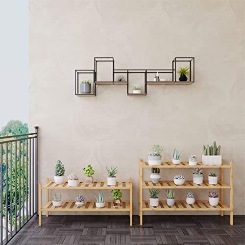 VERTORGAN Shoe Rack, 2 Tier Bamboo Stackable Shoe Shelf Storage Organizer for Entryway, Hallway, Closet and Living Room (Natural)