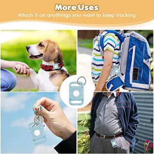 Airtag Dog Collar Holder, Silicone Apple Airtag Holder for Dog Collar, Waterproof Protective Air Tag Holder Case Compatible with Cat Dog Collars Loop & Backpack Accessories - Blue