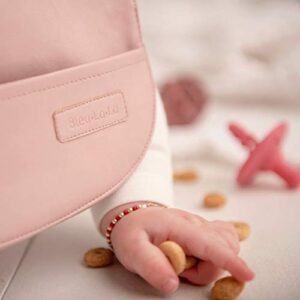 Bleu La La Silicone Free Vegan Leather Buttery Soft Bibs with Pocket for Infants & Babies