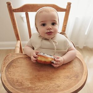 Bleu La La Silicone Free Vegan Leather Buttery Soft Bibs with Pocket for Infants & Babies