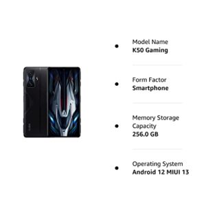 Xiaomi Redmi K50 Gaming 5G + 4G LTE (256GB + 12GB) (NOT Verizon AT&T Cricket Straight Talk) NFC Triple Camera 6.67" + (w/Fast Car Charger Bundle) (Electric Shadow)