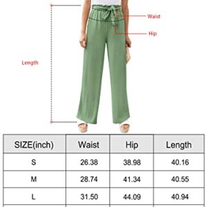 NIMIN High Waisted Wide Leg Pants for Women Comfy Dress Pants Loose Business Casual Pants Flowy Summer Beach Pants with Pockets Balck Large Black