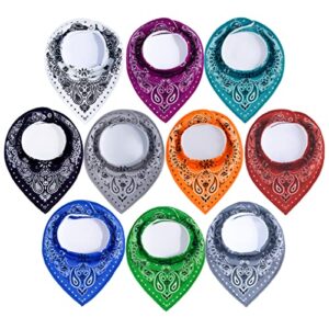 maiwa 10 pack baby triangle bandana bibs for boys girls for drool teething eating with snaps