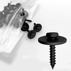 Rydowenna 20Pcs Metal Black Car Screw Body Bumper Hood Retainer Clips A15100800ux0092