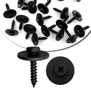 rydowenna 20pcs metal black car screw body bumper hood retainer clips a15100800ux0092