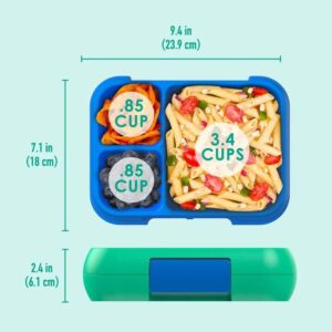 Bentgo® Pop - Bento-Style Lunch Box for Kids 8+ and Teens - Holds 5 Cups of Food with Removable Divider for 3-4 Compartments - Leak-Proof, Microwave/Dishwasher Safe, BPA-Free (Spring Green/Blue)