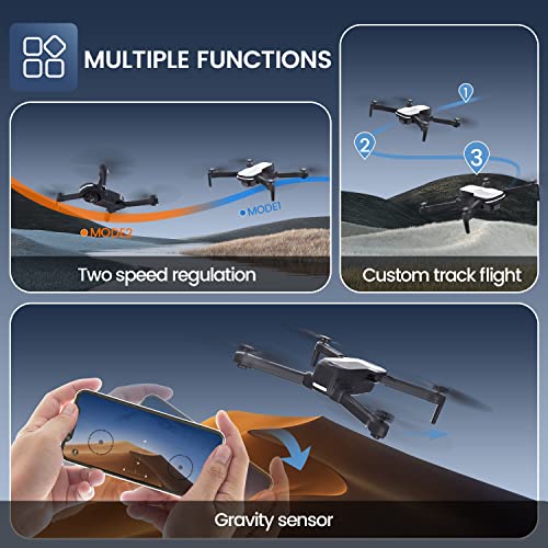 Holy Stone HS280 Foldable FPV Drone with Adjustable 1080P HD WiFi Camera, Lightweight RC Quadcopter for Kids Adults Beginner, 2 Modular Batteries, Auto Hover, Gravity Sensor, Voice Gesture Control