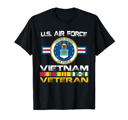 Proud US Air Force Vietnam Veteran USA Flag Vietnam Vet Flag T-Shirt