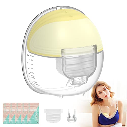 Wearable Breast Pump Electric,Hands Free 2 Modes 9 Levels Worn in-Bra Low Noise Painless Lactation Breastfeeding All-in-One Automatic Portable Hands Free Wireless Breast Pump Invisible 24mm (1Pc)