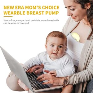 Wearable Breast Pump Electric,Hands Free 2 Modes 9 Levels Worn in-Bra Low Noise Painless Lactation Breastfeeding All-in-One Automatic Portable Hands Free Wireless Breast Pump Invisible 24mm (1Pc)