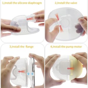 Wearable Breast Pump Electric,Hands Free 2 Modes 9 Levels Worn in-Bra Low Noise Painless Lactation Breastfeeding All-in-One Automatic Portable Hands Free Wireless Breast Pump Invisible 24mm (1Pc)