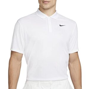 nikecourt dri-fit men's tennis polo (as1, alpha, x_l, regular, regular, white/black)