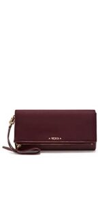 tumi - voyageur travel wallet - card holder for women - beetroot