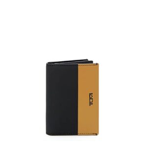 tumi - nassau slg gusseted card case - black/golden brown