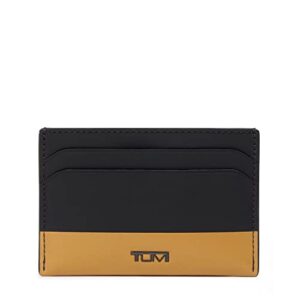 tumi - nassau slim card case wallet for men - black/golden