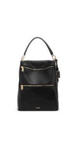 tumi voyageur liv backpack/tote - backpack or tote bag - tote bag & backpack combo - black leather & gold hardware