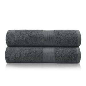 lane linen bath sheets bathroom towel set- 2 pack 100% cotton extra large bath towels, oversized bath towels, luxury bath towels bathroom set, shower towels bath towel sets for bathroom, 35x66 - grey