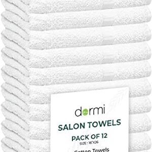 12 Pack Soft Hand Towels Set - Quick Drying & Absorbent 100% Ring-Spun Cotton - Hand Towels for Bathroom 16x27 inches - Multi Purpose for Gym, Spa, Shower, Hotel & Bathroom (White)