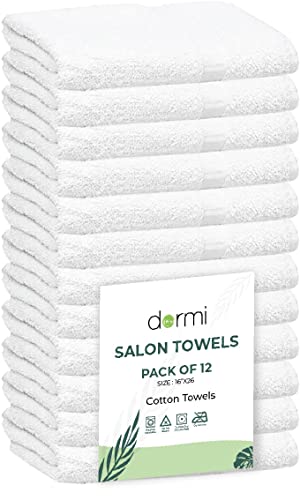 12 Pack Soft Hand Towels Set - Quick Drying & Absorbent 100% Ring-Spun Cotton - Hand Towels for Bathroom 16x27 inches - Multi Purpose for Gym, Spa, Shower, Hotel & Bathroom (White)