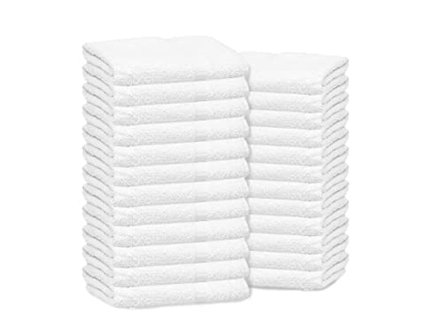 12 Pack Soft Hand Towels Set - Quick Drying & Absorbent 100% Ring-Spun Cotton - Hand Towels for Bathroom 16x27 inches - Multi Purpose for Gym, Spa, Shower, Hotel & Bathroom (White)