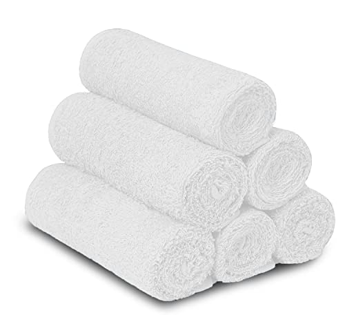 12 Pack Soft Hand Towels Set - Quick Drying & Absorbent 100% Ring-Spun Cotton - Hand Towels for Bathroom 16x27 inches - Multi Purpose for Gym, Spa, Shower, Hotel & Bathroom (White)