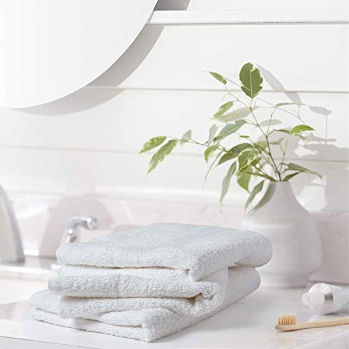 12 Pack Soft Hand Towels Set - Quick Drying & Absorbent 100% Ring-Spun Cotton - Hand Towels for Bathroom 16x27 inches - Multi Purpose for Gym, Spa, Shower, Hotel & Bathroom (White)