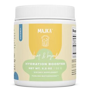 majka organic hydration booster powder for lactating, nursing, pregnant moms, safe supplement for pregnancy and breastfeeding for energy, breast milk supply, vegan, gluten free (coconut, 30 servings)