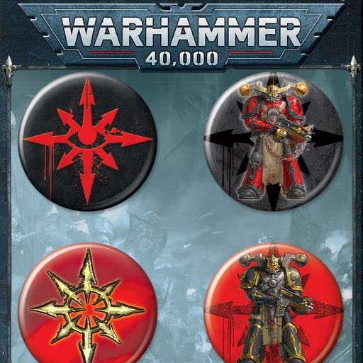 Ata-Boy Warhammer 40,000 Button Set - Chaos Stars, Black Legions, Night Lords Button Set, Officially Licensed Collectible Buttons