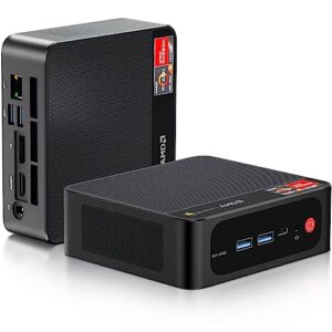 beelink ser5 mini pc, amd ryzen 5 5500u 6 core(up to 4.0ghz), 16gb ddr4 ram 500gb nvme m.2 ssd, mini desktop computer support 4k@60hz triple display/usb 3.2/hdmi/dp/wifi 6/bt5.2 for home/office/gaming