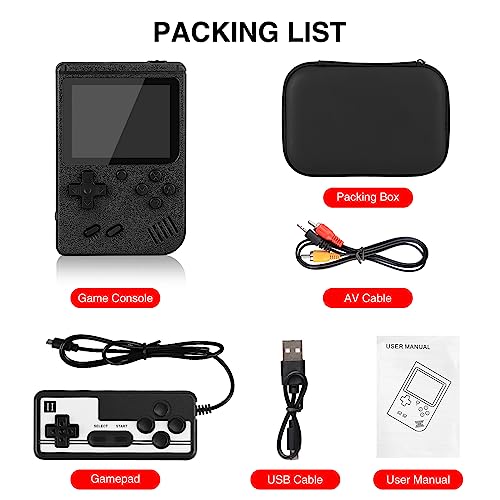 Handheld Game Console - Vaomon Retro Handheld Game Console Comes with Portable Shell, 400+ Classical FC Games, Gameboy Console Support Connecting TV & 2 Players, Ideal Gift for Kids & Lovers