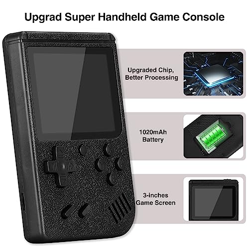 Handheld Game Console - Vaomon Retro Handheld Game Console Comes with Portable Shell, 400+ Classical FC Games, Gameboy Console Support Connecting TV & 2 Players, Ideal Gift for Kids & Lovers