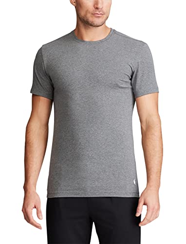 POLO RALPH LAUREN Men's Slim Fit Stretch Crew Tee, Polo Black/White, Charcoal Heather/White, Andover Heather/White, Medium