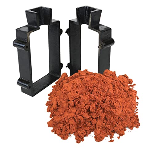 Sand Casting Set Kit with 2.2 Lbs Delft Clay Sand, Cast Iron Mold Flask Frame & 1 Kg Foundry Graphite Crucible Melting Casting Refining Gold Silver Copper Jewelry Making