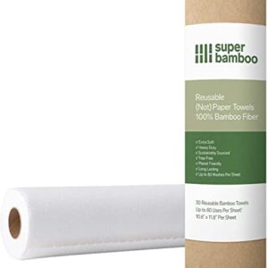 Cleanomic - Super Bamboo Paper Towels (3 Pack) - 100% Bamboo Fiber Towels, Fast-Absorbent Kitchen Paper Towels, Durable and Reusable up to 80 Times Bamboo Towels, Bamboo Kitchen Tissue Roll