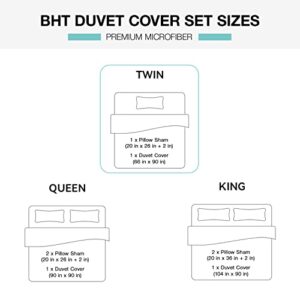 BHT Premium Microfiber Duvet Cover Set – 2 Pieces - Super Soft 1800 Thread Count with Zipper Closure - Fade & Wrinkle Resistant (Red, Twin)