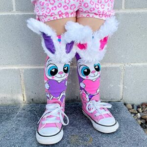 MADMIA Funny Bunny Socks, Vibrant Knee-High Socks with Cute Bendable Ears