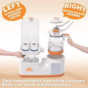 Baby Bottle Sterilizer Dryer Baby Bottle Warmer - Multifunctional Steam Sterilizer Dryer Warmer, Heater&Thaw for Formula Breastmilk, 72H Keep Warm with Smart Temperature Control Auto Shut-Off BPA Free