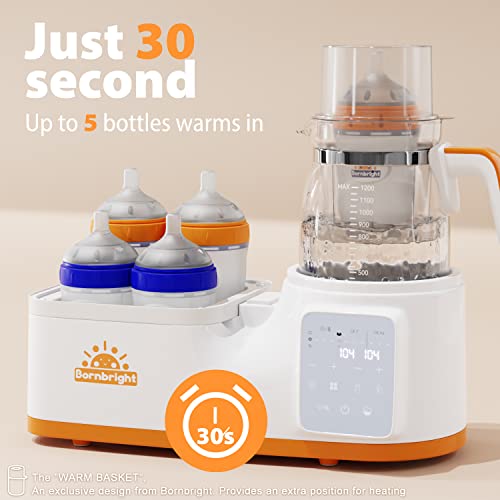 Baby Bottle Sterilizer Dryer Baby Bottle Warmer - Multifunctional Steam Sterilizer Dryer Warmer, Heater&Thaw for Formula Breastmilk, 72H Keep Warm with Smart Temperature Control Auto Shut-Off BPA Free