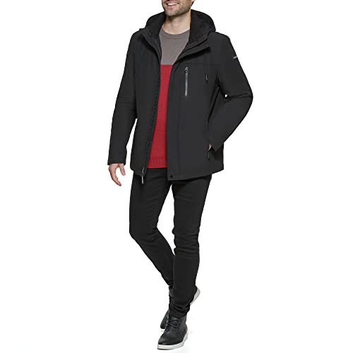 Calvin Klein Men's Arctic Faille 3 in 1 Systems Jacket, Black, Large